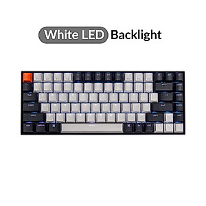 Keychron K2 75% Layout 84 Keys Hot-swappable Bluetooth Wireless/USB Wired Mechanical Keyboard for Mac with Gateron G Pro Blue Switch/Double-Shot Keycaps/White LED Backlit for Windows Version 2