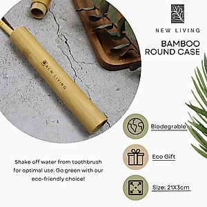 Bamboo Toothbrush Holder | Bamboo Toothbrush Carry Case | Toothbrush Case | Biodegrade Eco Product | 21cm Natural Product, Light Brown, Chinese
