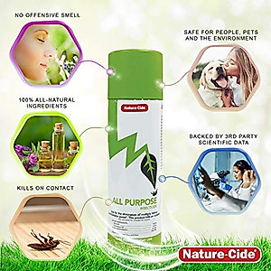 Nature-Cide Aerosol Can. All Natural Roach Killer, Spider, Mosquito and Ant Spray to Keep Your Home Safe. Kills on Contact. No Strong Odor.