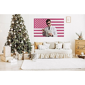 Personalized Pink American Flag with Custom Name or Message, Pink Fabric Custom Made for Home Decor, Garden, Office or School