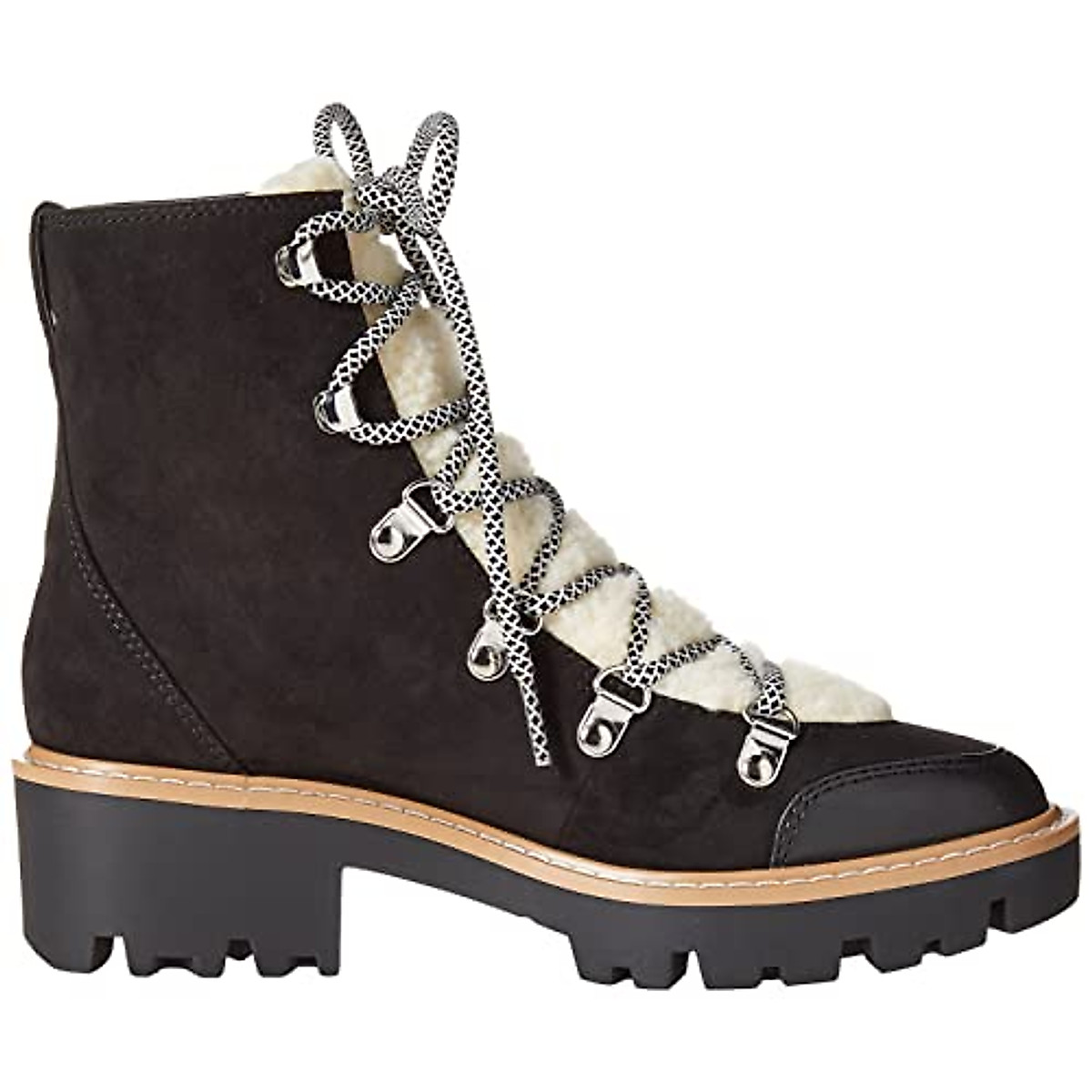 The Drop Women's Caleb Shearling Hiking Boot Black, 7.5