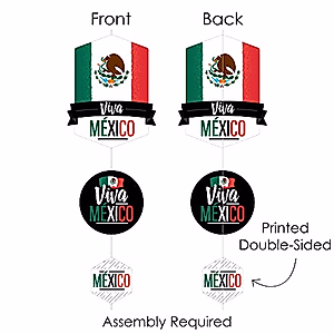 Big Dot of Happiness Viva Mexico - Mexican Independence Day Party DIY Dangler Backdrop - Hanging Vertical Decorations - 30 Pieces