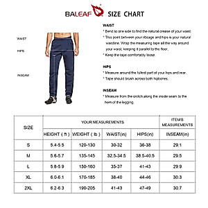 BALEAF Men's Fleece Lined Pants Winter Running Cycling Pants Cold Weather Mountain Bike Windproof Bicycle Gear Navy Blue M