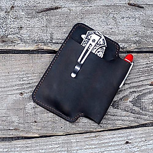 COLEAT Genuine Leather Multitool Belt Sheath Organizer, EDC Belt Pouch for Men, Belt Holder Mini Leather Pocket Organizer Slip, Flashlight Holder, Pen Holder, Knives Sheath Holster Dark Brown