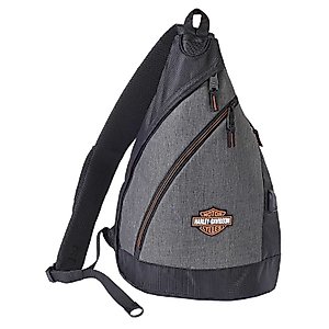 Harley-Davidson Bar & Shield Deluxe USB Travel Sling Backpack - Heather Gray