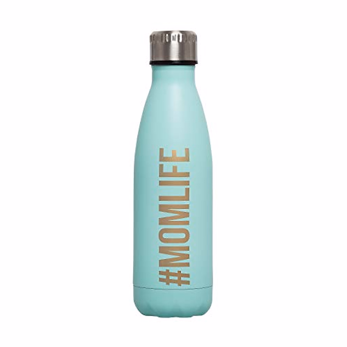 Pearhead #Momlife Stainless Steel Water Bottle, BPA Free Water Bottle Keepsake for New Mom’s and Expecting Moms, Travel Bottle, Teal, 17oz