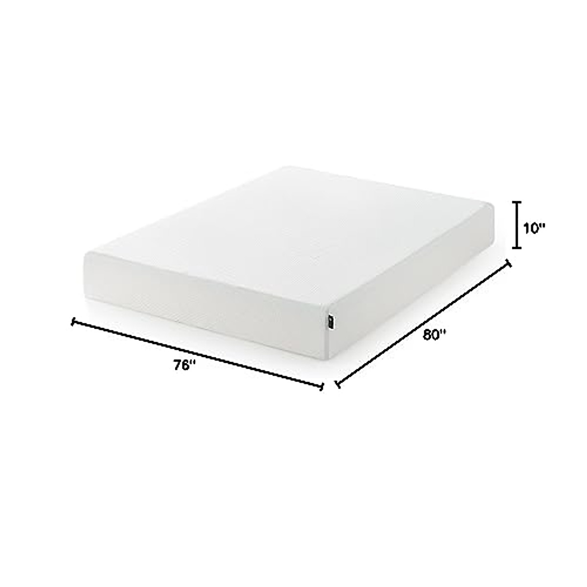 Zinus 10 Inch Green Tea Essential Memory FoamMattress/Bed-in-a-Box/AffordableMattress/CertiPUR-US Certified, King,White