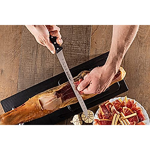 ARCOS Carving Knife 11 Inch Stainless Steel. Ham Slicer Knife to Cut Ham and Meat. Ergonomic Polyoxymethylene Handle and 280mm Blade. Series Universal. Color Black
