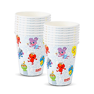 Sesame Street Party Supplies Set - 18 Person Elmo Birthday Party Bundle with Disposable Sesame Street Plates, Bowls, and Cups Plus Loot Bags | Sesame Street Party Favors