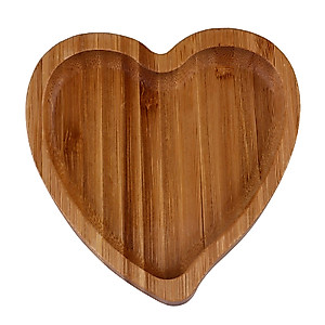BESPORTBLE Heart-Shaped Wooden Tray, Jewelry Display Tray, Food Display Tray, Suitable for Fruits, Salads and Desserts