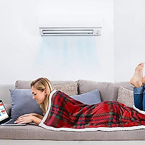 Tirrinia Christmas Blankets and Throws, Scotland, Soft Warm Cozy, Checkered Blanket Winter Cabin Throw, 50” x 60" Red & Green Buffalo Plaid