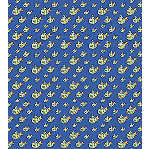 Ambesonne Submarine Duvet Cover Sets, Adventure Underwater Vehicle Happy Colorful Cartoon, Bedding Set with 2 Duvet Covers 4 Pillowcases, 2 Pack Cal King Size, Cobalt Blue Multicolor