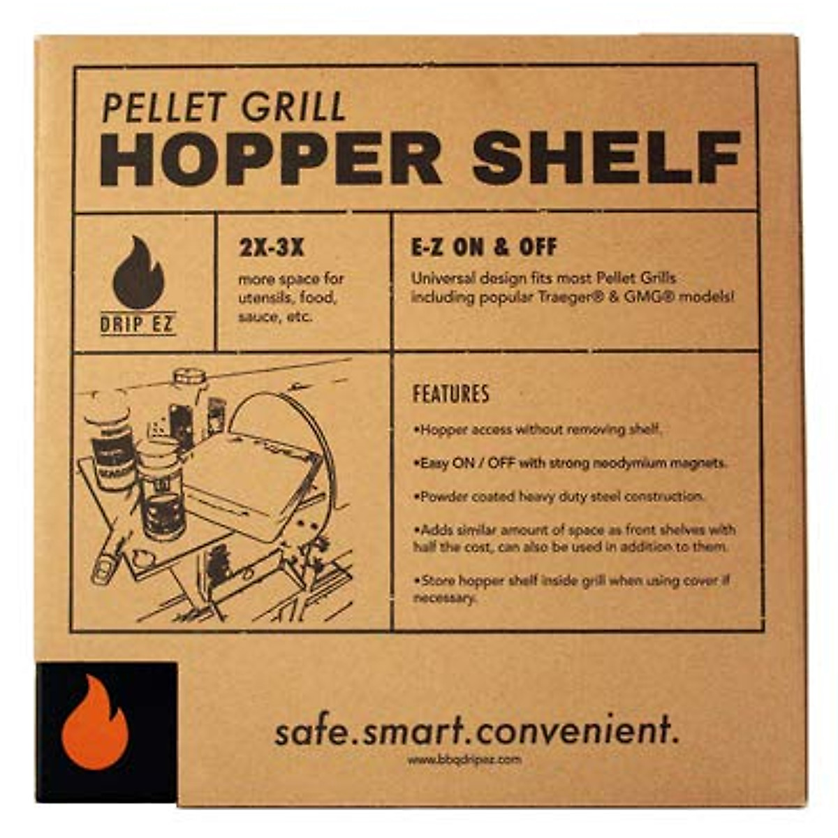 Drip EZ HS-10 Pellet Grill Hopper Shelf - Quantity 1