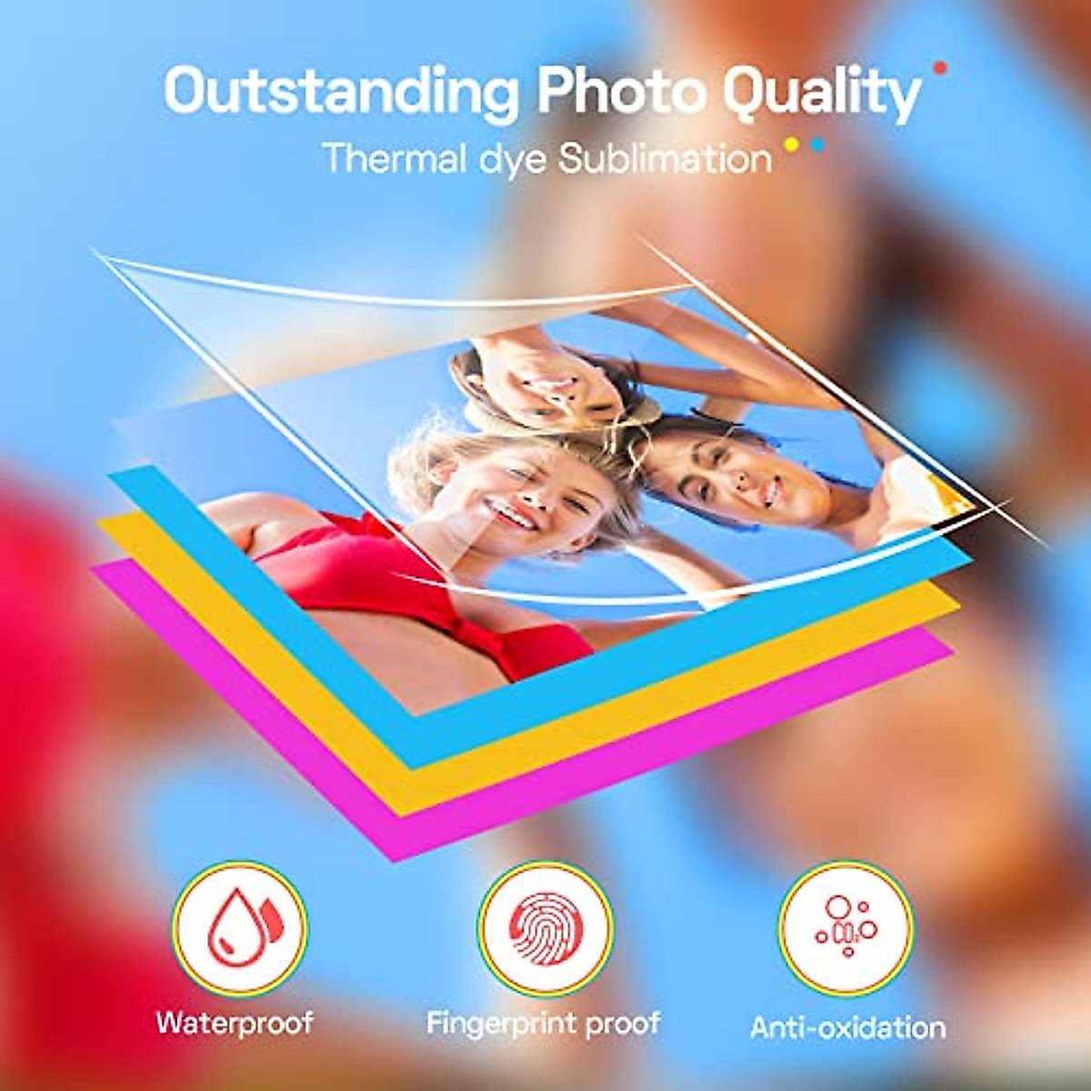 Liene 4x6'' Rechargeable Photo Printer Bundle (100 pcs +3 Ink Cartridges), Wireless Photo Printer for iPhone, Smartphone, Android, Computer, Dye Sublimation Printer, Photo Printer for Travel, Home Use