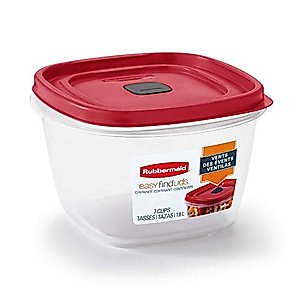 Rubbermaid Easy Find Lids 7-Cup Food Storage and Organization Container, Racer Red