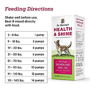 Dr. Harvey's Health & Shine Salmon and Krill Fish Oil for Dogs- Supports Healthy Heart, Brain, and Eyes (16 FL OZ)