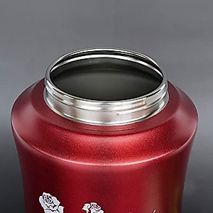Large Cremation Urns for Adult Human Ashes, Up to 160 lbs Decorative Urn with Flower Design for Female Male Ashes with Velvet Bag(Rose of Love)