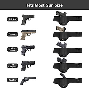 General Vertical Gun Holster Adjustable for Most Kinds of Pistols Xaegistac (Black2)