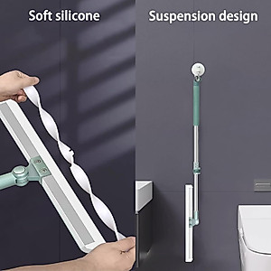 Retractable Silicone Floor Scraper Bathroom Wiper 52cmsiliconescrape, 35cmsiliconegroundscrape, Silicone Floor Squeegee, Silicone Bathroom Wiper Broom (52 cm)