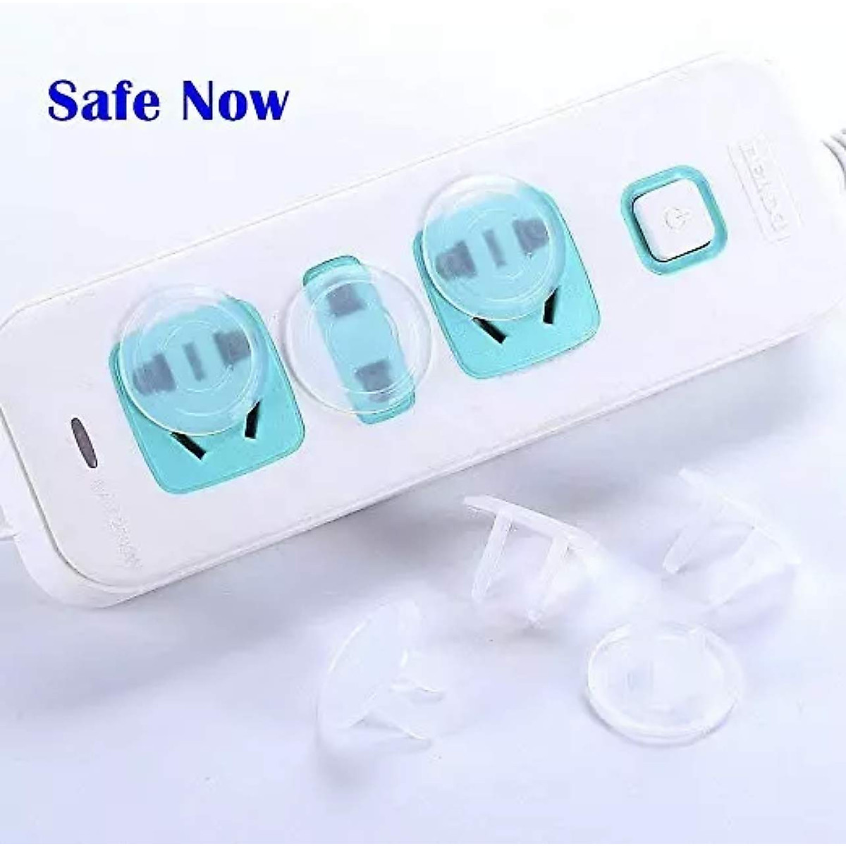 JOM Child Proof Clear Power Outlet Plug Covers (32 Pack) Value Pack Clear Child Proof Baby Safety Outlet Electrical Protector Safety Caps Durable & Steady