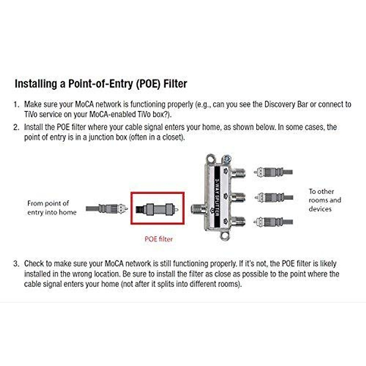 TiVo Authorized MoCA PoE Filter - Enhance & Secure Your Network