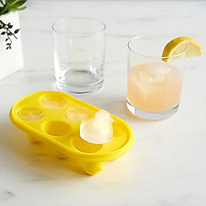 TrueZoo Quack the Ice Duck Ice Cube Tray, Novelty Animal Ice Mold, Large Ice Cube Mold, Makes 6 Ice Cubes, Duck Ice Tray, Yellow, Set of 1