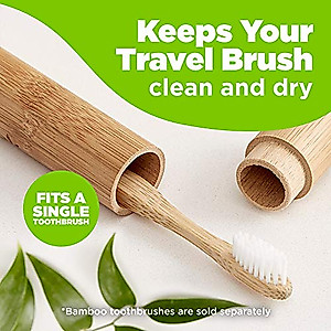 OLA Bamboo - Bamboo Toothbrush Holder, Reusable Toothbrush Travel Case, Eco Travel Essentials