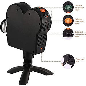 Halloween Holographic Projector with Tripod Halloween Party Lights 12 Built-in Movie Mini Window Home Theater Projector, Halloween Decorations