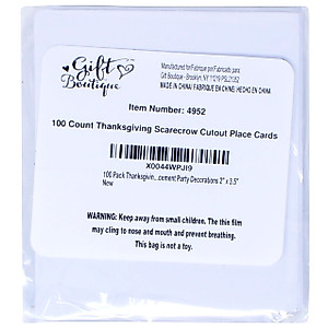 100 Pack Thanksgiving Place Cards Fall Scarecrow Seating Harvest Name Card Table Setting Paper Autumn Tent Cards Dinner Wedding Tables Placement Party