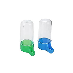 Meprotal 2pcs Automatic Bird Feeders, Bird Water Dispenser for Cage, Bird Water Bottle Drinker Hanging Seed Food Container Dispenser for Parrots Budgie Hamster 200ml (Blue & Green)