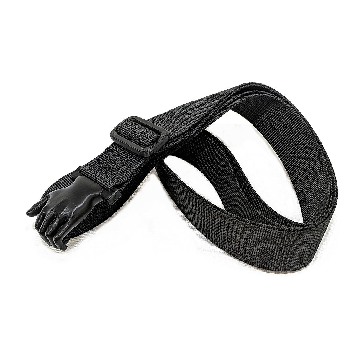 Nylon Tali Strap for Guitar, Vihuela, Guitarron, Requinto. Plastic Sound Hole Hook w/Hand Design (Black)