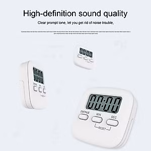 Galand Precise Multi-use Study Timer Plastic Stable Shockproof Digital Timer for Student Study Timer for Gifts White