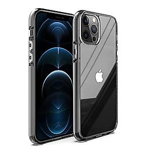 Arae Compatible with iPhone 12 Pro Max Case Hard PC + Soft TPU Frame [Shock-Absorbing] Phone Case for iPhone 12 Pro Max, Crystal Clear