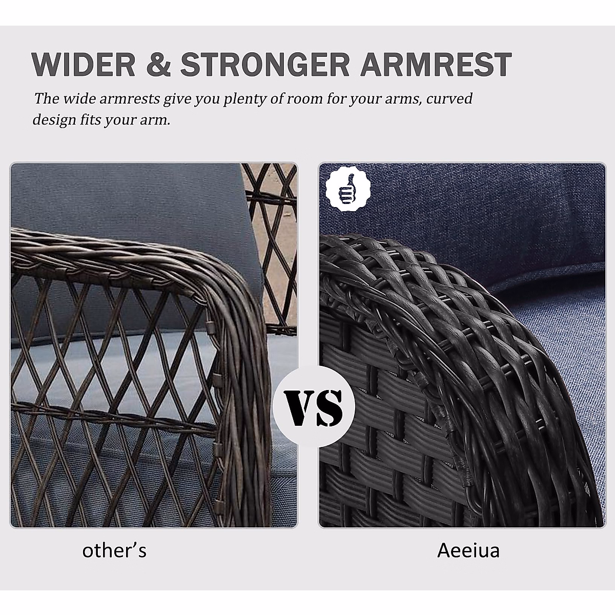 Outdoor Furniture Set, 3 Pieces Rattan Wicker Swivel Chair Coversation Set with Side Table