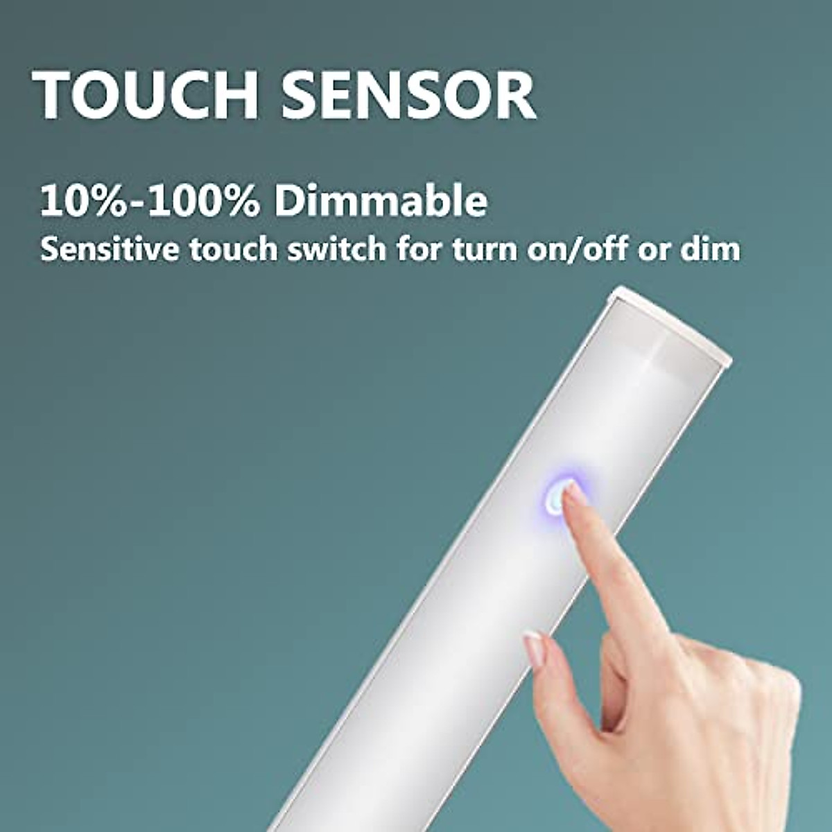 ASOKO LED Under Cabinet Lighting for Kitchen with Touch Sensor, USB Plug in Under Cabinet Lights, 12 inch Under Counter Lights for Kitchen,Daylight White 4500K, Under Desk Light