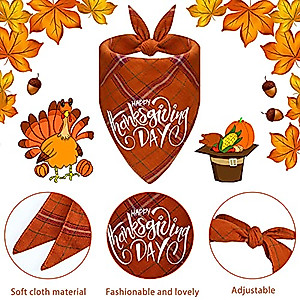4 Pieces Thanksgiving Dog Bandana Fall Plaid Bandanas for Small to Large Dogs Puppy Cat Pet Triangle Bandana Scarf Adjustable Holiday Dog Bandana Bibs Party Costume