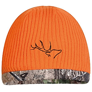 EDTREK Waterproof and Windproof Camo Beanie - Timber and Blaze Orange Camo Performance Hunting Hat (Blaze - in Deep Cam, Medium)