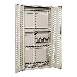 Datum Storage Argos Hinged Door Weapons Cabinet Holds 24 Rifles & 10 Pistols, 84", Battleship Grey