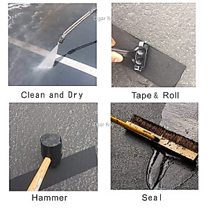 EWT Anti-Crack 65FT x 3IN Asphalt Tarmac Joint Crack Sealer Fabric Self-Adhesive Patch Bitumen Premium Tape, Parking Lot, Roof, All Weather (618)