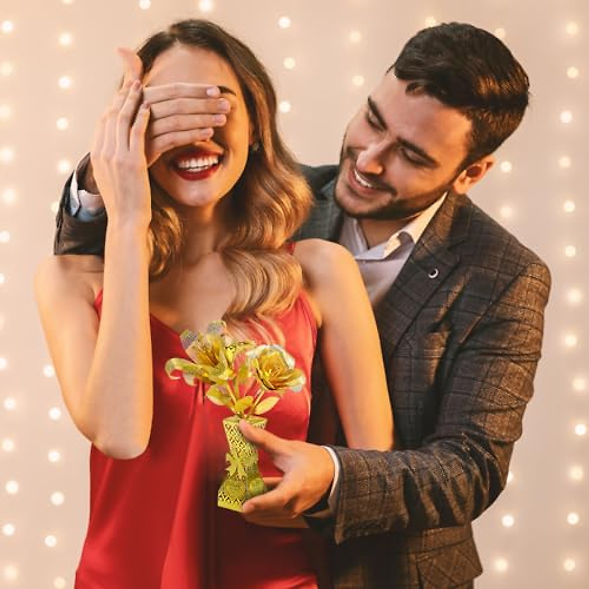 Microworld 3D Metal Puzzle, Romantic Golden Flower Metal Models Kits, DIY Gift 3D Puzzle for Adults, Beginner Assembly Puzzle, Home Decor Art Craft Unique Gifts for Her…