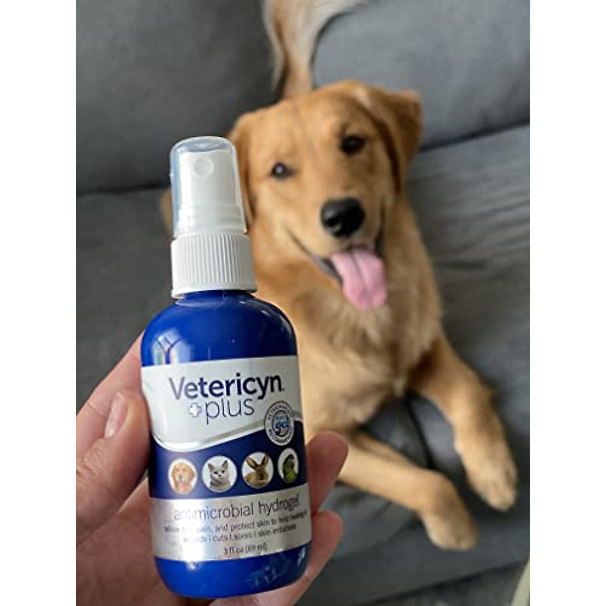 Vetericyn Plus Dog Wound Care Hydrogel Spray | Healing Aid and Wound Protectant, Sprayable Gel to Relieve Dog Itchy Skin, Safe for All Animals. 3 Ounces
