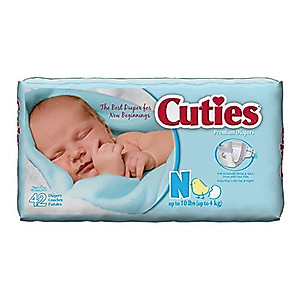 Cuties Baby Diapers, Newborn, 42 Count