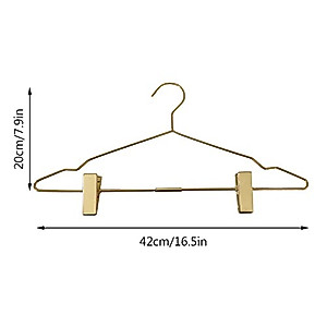 N/A 5pcs Metal Trouser Hanger for Trousers Socks & Skirts Hanging Rack Space-Saving Clothes Hangers Clothing Storage (Color : Gold)