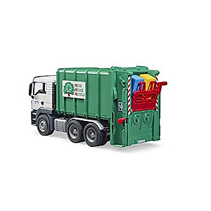 Bruder 03763 Man TGS Rear Loading Garbage Truck - Green