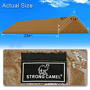 Strong Camel Outdoor Carport Conopy Cover 10x20 FT Replacement for Car Tent Top with Ball Bungees, TAN (Only Cover, Frame Not Included)
