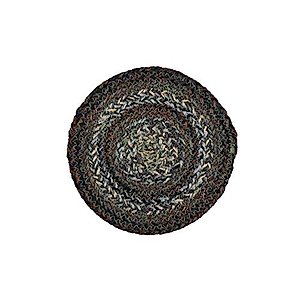 IHF Home Decor | Night Shadow Premium Braided Collection | Primitive, Rustic, Country, Farmhouse Style | Jute/Cotton | 30 Days Risk Free | Accent Rug/Door Mat | 8" Round Trivets | Set of 4