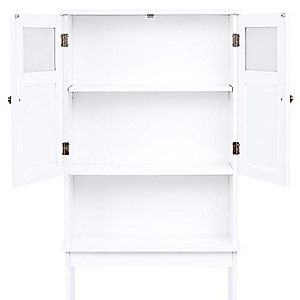 Best Choice Products Wooden Over-The-Toilet Space Saving Cabinet Shelf Tower Rack for Linens, Toiletry, White