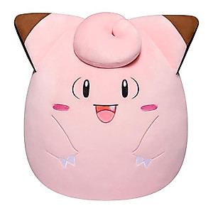 Squishmallows Pokemon 14-Inch Clefairy Plush - Add Clefairy to Your Squad, Ultrasoft Stuffed Animal Medium Plush, Official Kelly Toy Plush