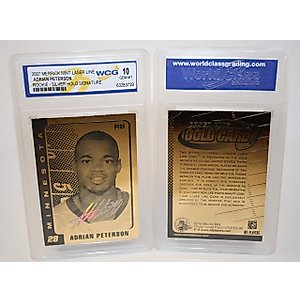 ADRIAN PETERSON 2007 Laser Line Gold Card ROOKIE Vikings Graded GEM MINT 10