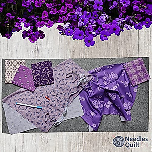 Needles Quilt Studio - 8 Fat Quarters 22" X 18" (Amethyst Garden) | Cotton Quilting Fabric Bundles - Quarter Yard Material for Sewing & Quilters - Precut Bundle Pattern Cloth Packs